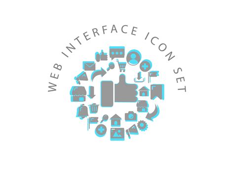 Web Interface Icon Set Design On White Background 10743371 Vector Art