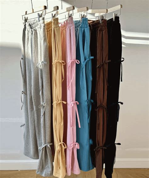 퀼리티보장리본키치트렌드템 리본 양기모and쭈리 와이드팬츠 에이블리