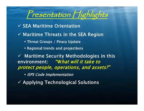 Reducing Maritime Threats