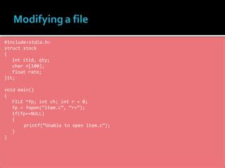 Presentation Of File Handling In C Language PPTX