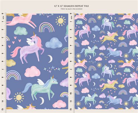 Unicorn Digital Pattern Unicorn Seamless File Unicorn Pattern Unicorn