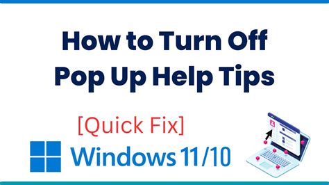 How To Turn Off Pop Up Help Tips In Windows Youtube