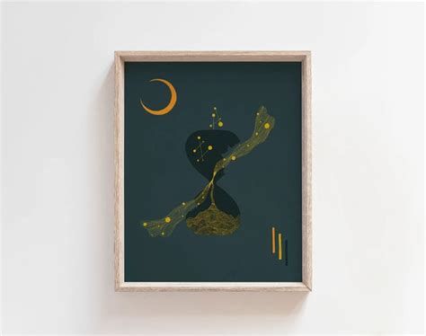 Surreal Constellation Art Print Hourglass Art Surrealist Wall Art
