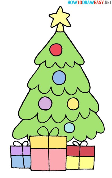 Christmas Tree Drawing Christmas Tree Drawing Christmas Tree Drawing Easy Simple Christmas