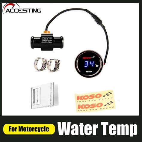 23new Water Temperature Gauge Koso 0~120 Degree Display Lcd Motorcycle