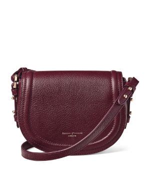 Womens Aspinal Of London Burgundy Small Leather Stella Cross Body Satchel Harrods UK