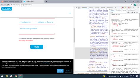 Hubspot Community Issue Consent Checkbox Not Showing Error Message