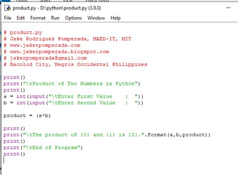 Product Of Two Numbers In Python Free Computer Programming Source Codes To All