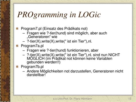 Ppt Programming In Logic Understanding Prolog Concepts And
