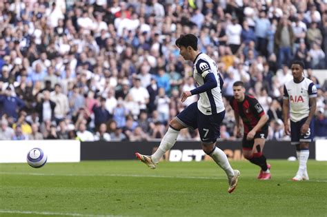 Epl 리뷰 ‘파넨카킥 미쳤다 손흥민 Pk 동점골→‘리그 7호 골 폭발··‘0 2→2 2 토트넘 본머스와 극적