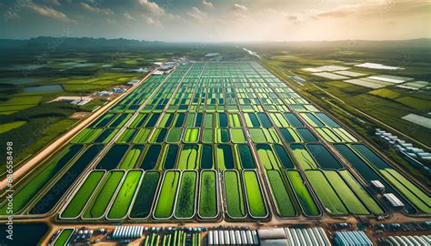 Drone View Of Algae Farm Algaculture Is A Form Of Aquaculture Involving The Farming Of Species