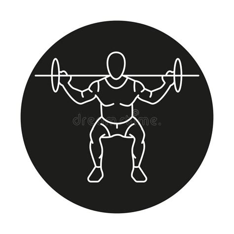 Barbell Squat Exercise Line Icon Vector Isolated Element Stock Vector