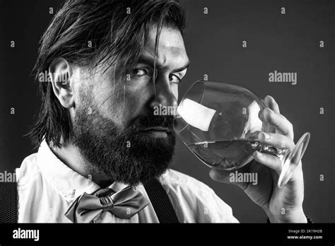 Just One Sip Brutal Handsome Man With Moustache Mature Guy With