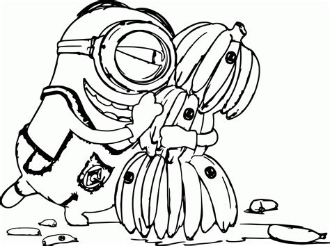Minions Coloring Pages Banana Coloring Home