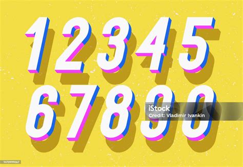 벡터 번호 세트 3d 굵은 스타일 현대 타이포그래피 0에 대한 스톡 벡터 아트 및 기타 이미지 0 1 1위 Istock