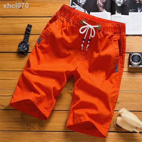 กางเกงขาสั้นลําลองผ้าฝ้ายทรงหลวมสําหรับผู้ชาย Xhcl070 Th Thaipick