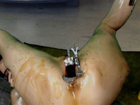 DP With Dildos Engine Oil Is Poured Into A Stretched Pussy