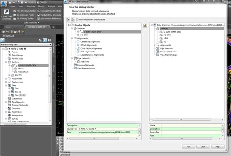 Solved Creating A Surface Data Shortcut Autodesk Community