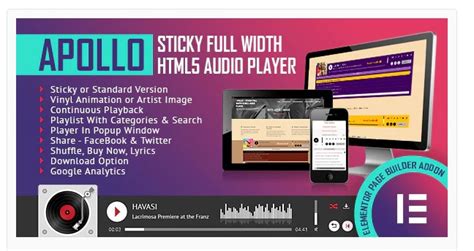 Apollo Sticky Full Width HTML5 Audio Player Cromur