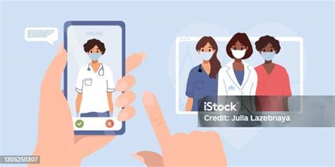 여성 치료사와 스마트 폰 화면 메신저 브라우저 창 온라인 상담에서 화상 통화 벡터 배너 템플릿입니다 의사에게 물어보십시오 온라인