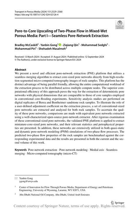 Pore To Core Upscaling Of Two Phase Flow In Mixed Wet Porous Media