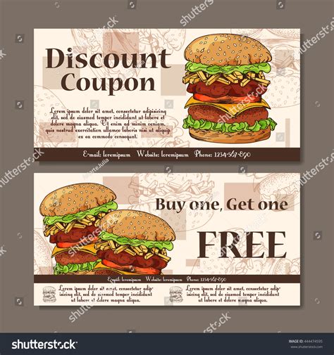 바우처 템플릿 디자인카페 레스토랑을 위한 현대적인 스톡 벡터로열티 프리 444474595 Shutterstock