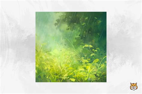Green Grass While Raining Background Graphic By Meow Backgrounds · Creative Fabrica