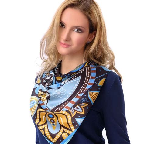 Esarfa Matase Fairy Tale Blue