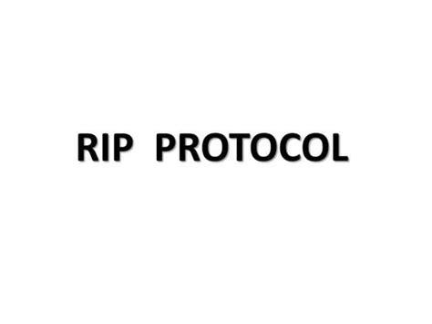 Routing Information Protocol Rip Ppt