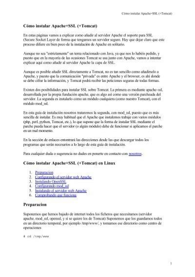 Como Instalar Apache Con Ssl Y Tomcatpdf