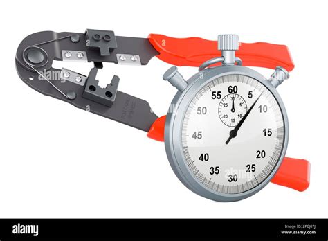 Crimper Crimp Tool With Stopwatch 3d Rendering Isolated On White