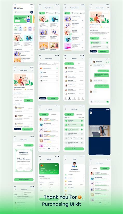 Online Course Mobile App Ui Kit Ui Kits Artofit