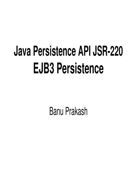 Java Persistence Api Jsr 220 Pdf Computing Computer Programming