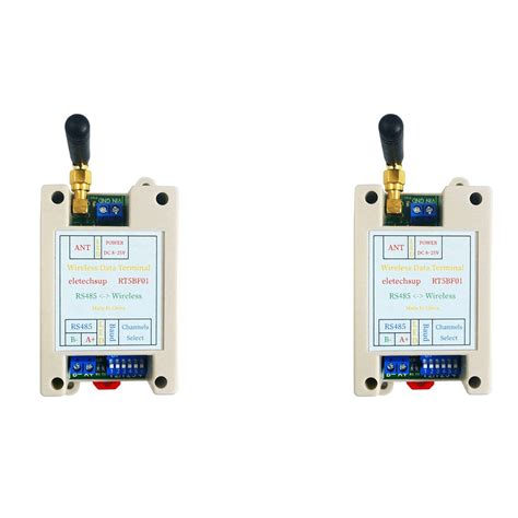 2x Dc12v 24v Din Rail Dip Switch Rs485 Wireless Transceiver 20dbm 121dbm Uart Transmitter