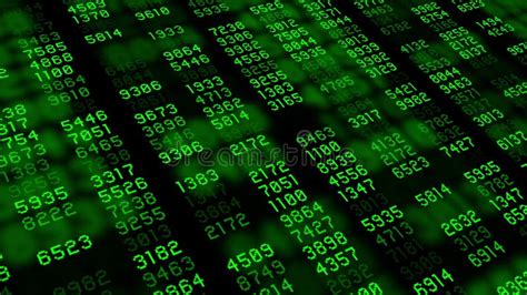 Green Screen Numbers And Letters Digital Code Flow Computer Generated