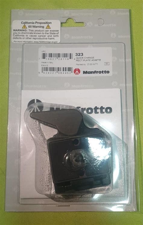 Manfrotto 323 Rc2 Rapid Connect Adapter Black Photography Photography Accessories Tripods