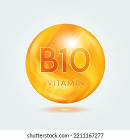 Vitamin B10 Capsule Orange Golden Beauty Stock Vector Royalty Free