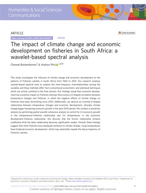 Pdf The Impact Of Climate Change And Economic Development On