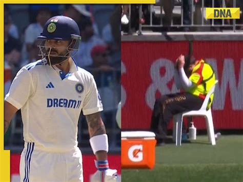 Virat Kohlis Six Hits Security Guard On Head On Aus Vs Ind 1st Test