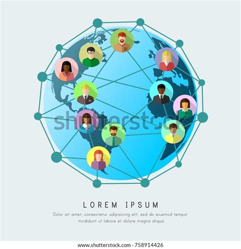 Business Globalization Worldwide Networking Concept Connected Stock