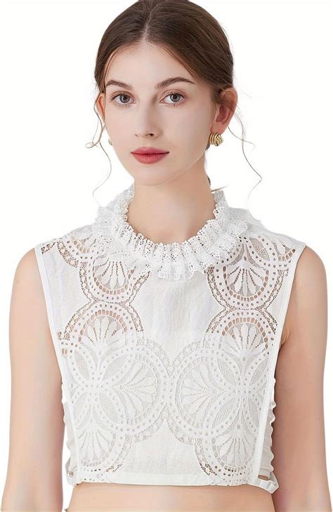 Gzhlonkima Fake Collar Detachable Dickey Collar Blouse Half Shirts Faux