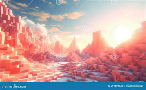3d Voxel Surface Landscape Stock Illustration Illustration Of Backdrop