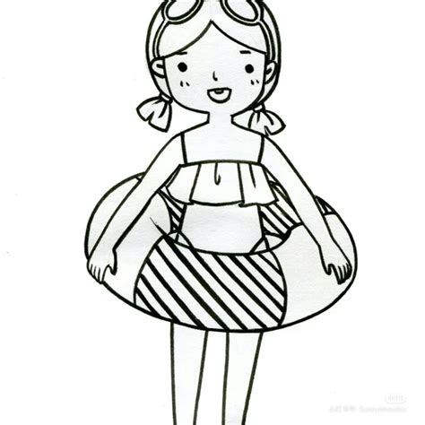 女孩简笔画 堆糖，美图壁纸兴趣社区