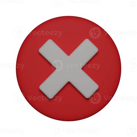 3d Rejection Icon Cancel Cross Or Delete Sign 23742180 Png