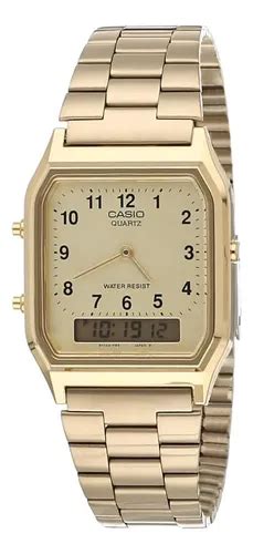 Casio Aq 230ga 9d Dorado Analógico Y Digital Para Hombre Con Cuotas