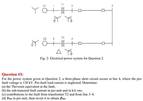 Solved Question 3 For The Power System Given In Question