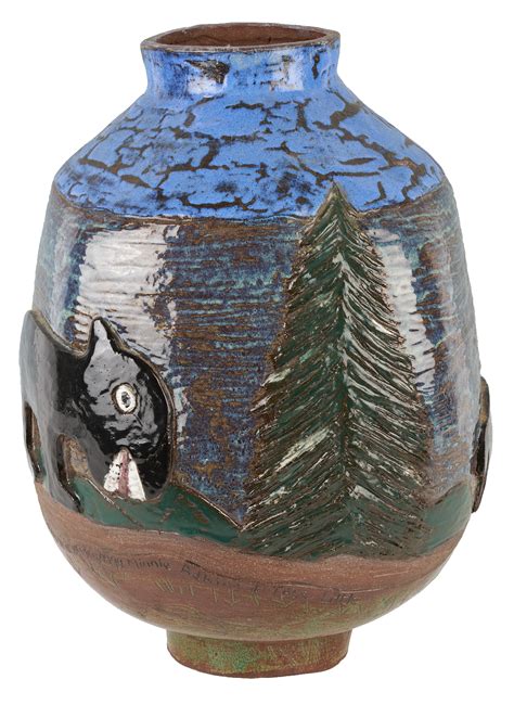 Lot 976 Large Minnie Adkins And Tess Little Pottery Jar Case Auctions
