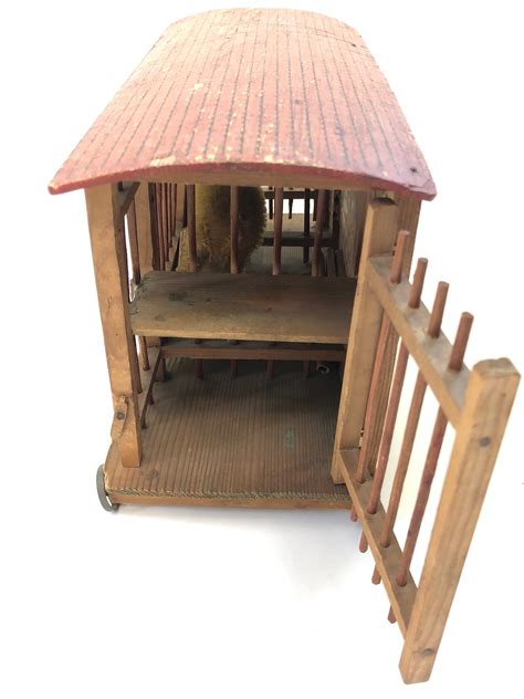 Very Rare Wooden Antique Circus Wagon Toy With Growling Bear Germany Etsy