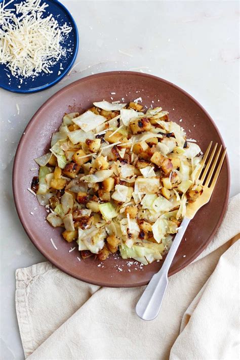 Fried Cabbage And Potatoes Its A Veg World After All®