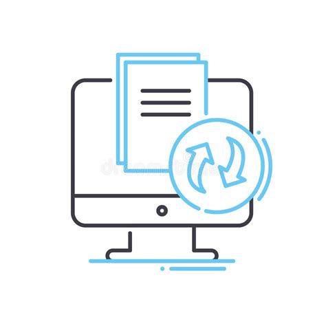 Synchronize Line Icon Outline Symbol Vector Illustration Concept